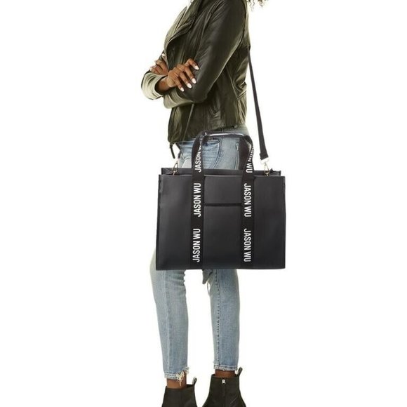 Jason Wu | Bags | Jason Wu Large Tote Bag Black Laminated Pvc Canvas ...